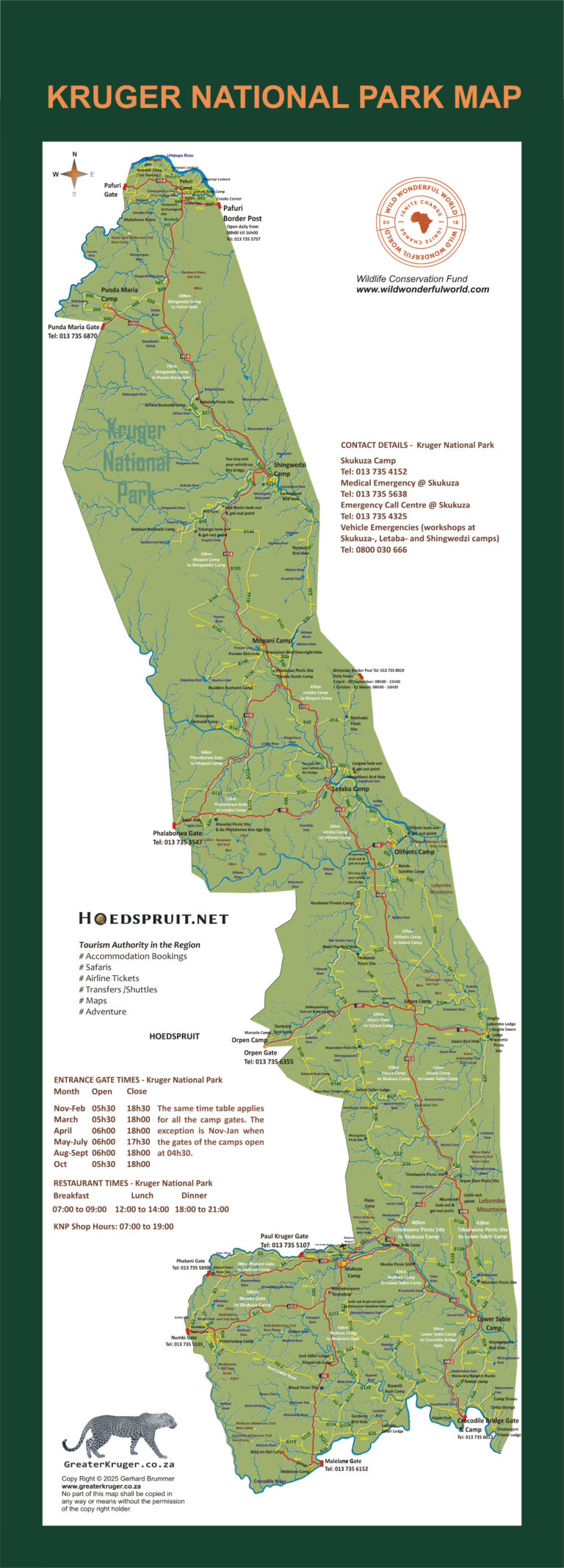 Kruger National Park Map 2025 - Greater Kruger